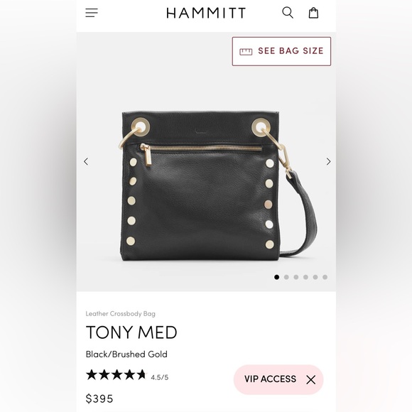 Hammitt | Bags | Hammit Black And Gold Medium Tony Hammit Bag In ...